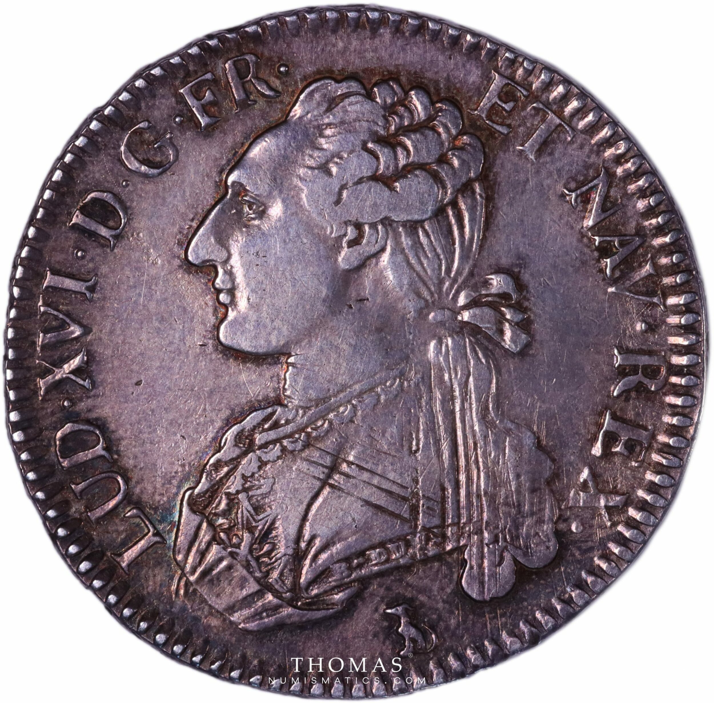 Louis XVI - 1/2 Ecu aux branches d'olivier - 1790 T Nantes - Thomas ...