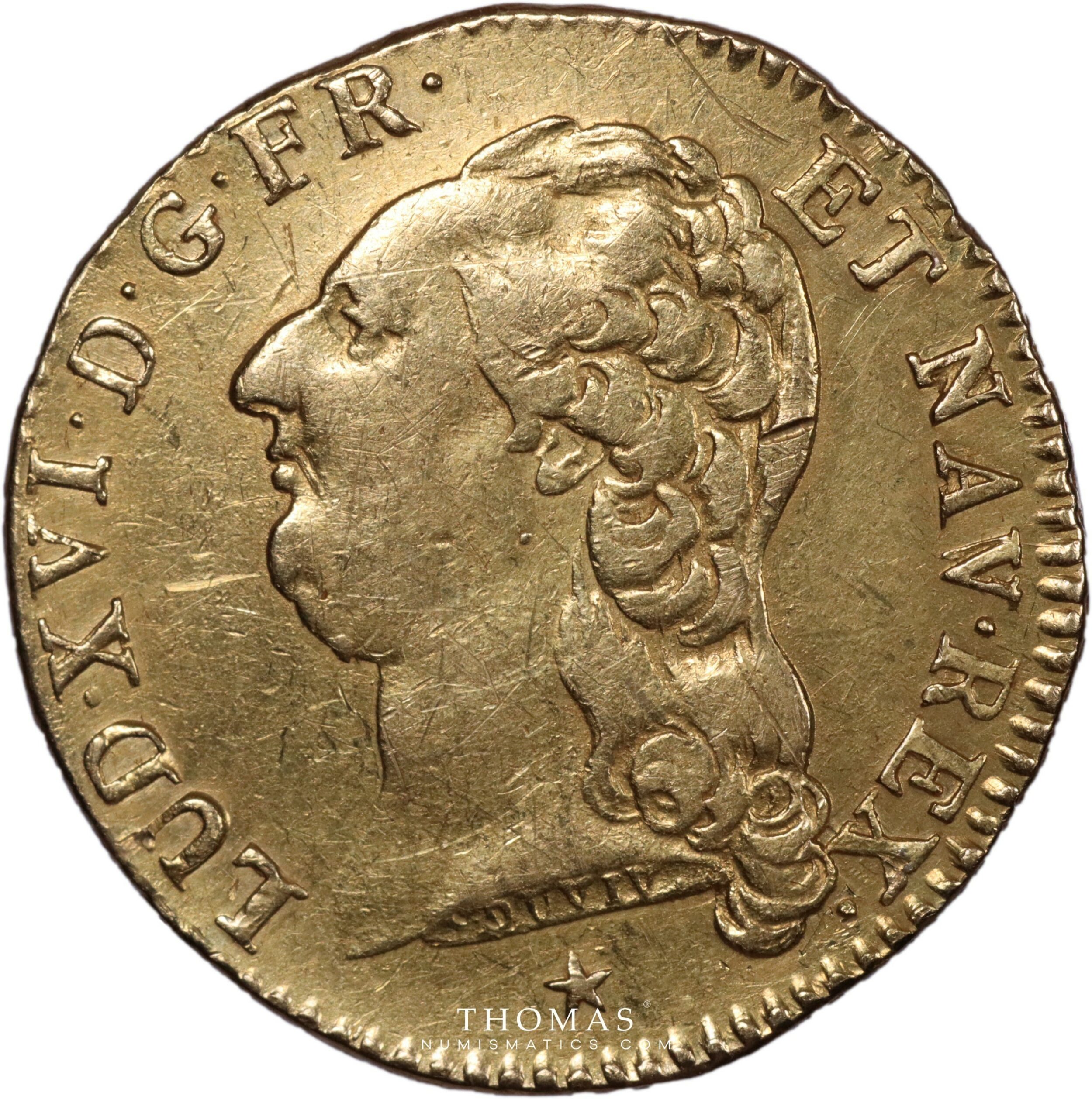 Louis XVI - gold Louis d'or à la tête nue - 1787 W Lille - Thomas ...