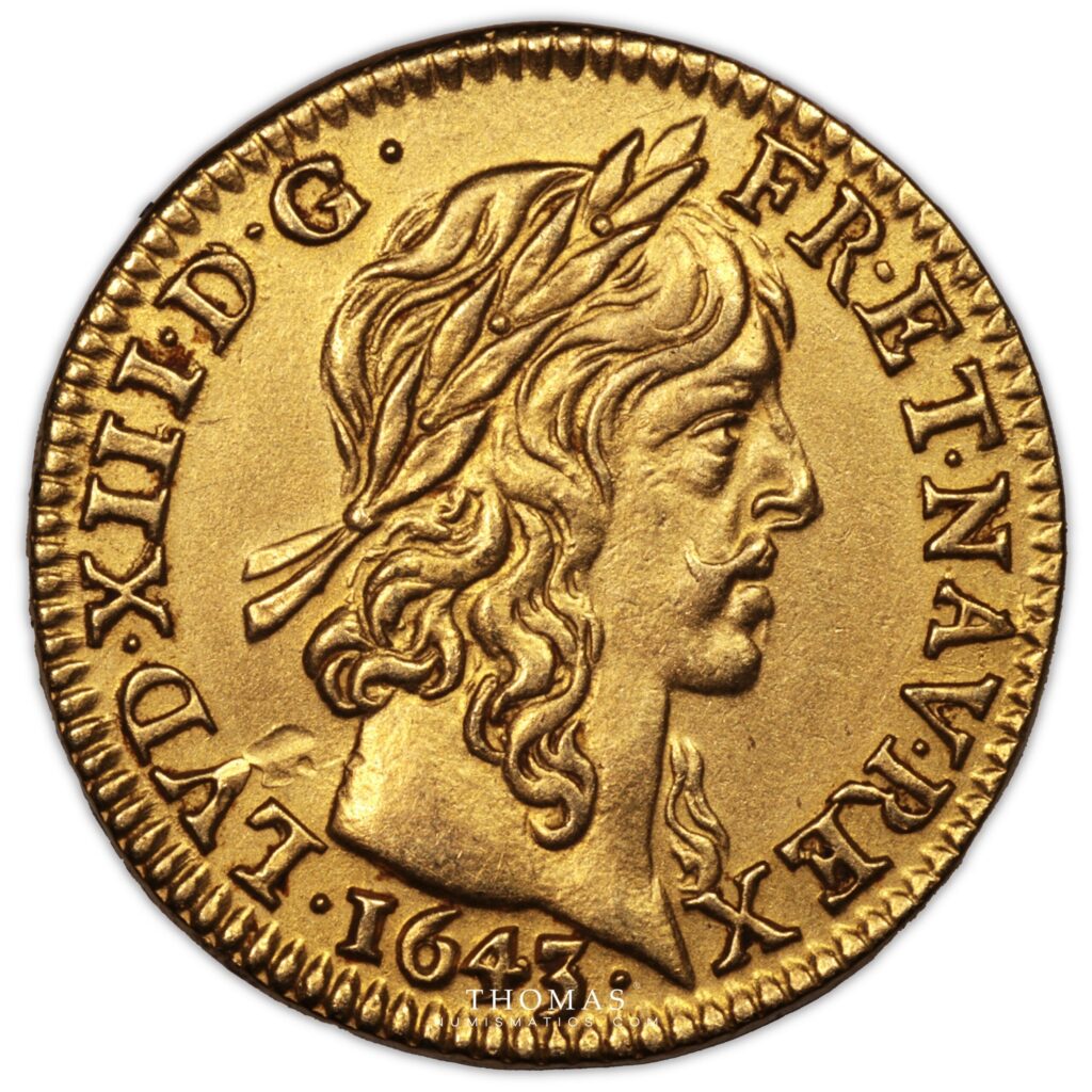 Louis XIII - Gold Demi louis d'or - 1643 A Paris - Thomas Numismatics