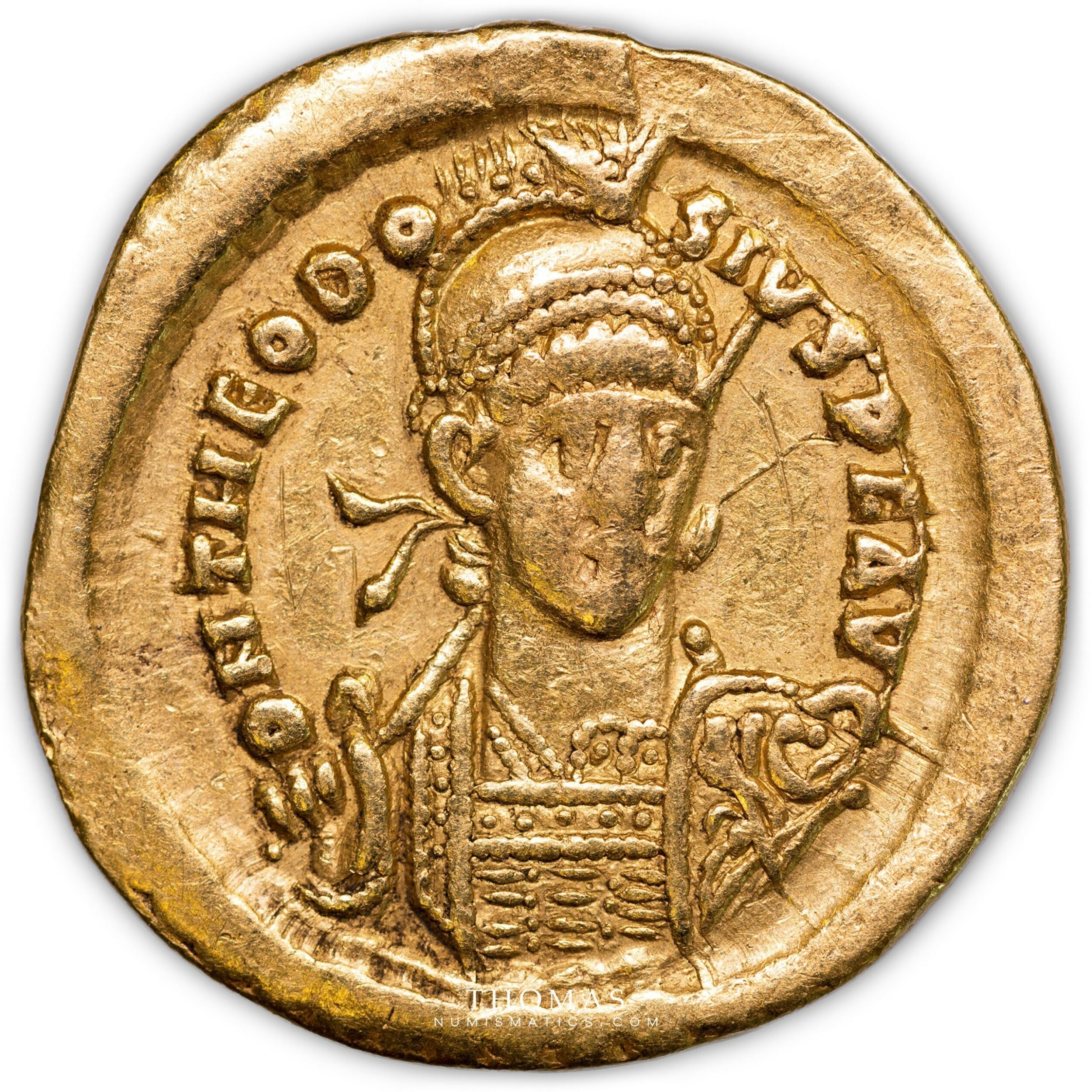 Theodosius solidus gold Constantinople - Thomas Numismatics