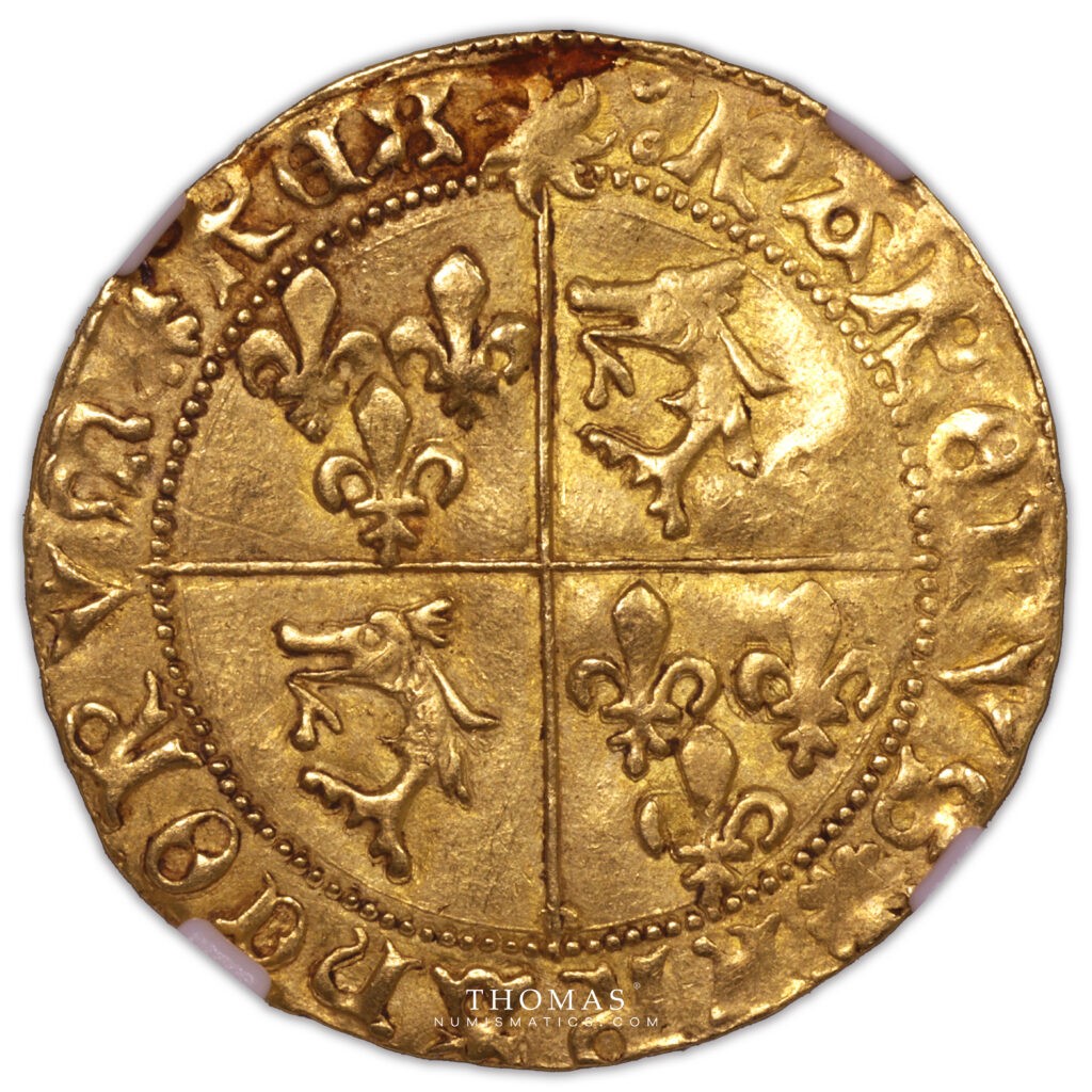 Charles VIII - Ecu d'or au soleil du dauphiné - Grenoble - NGC AU 55 ...