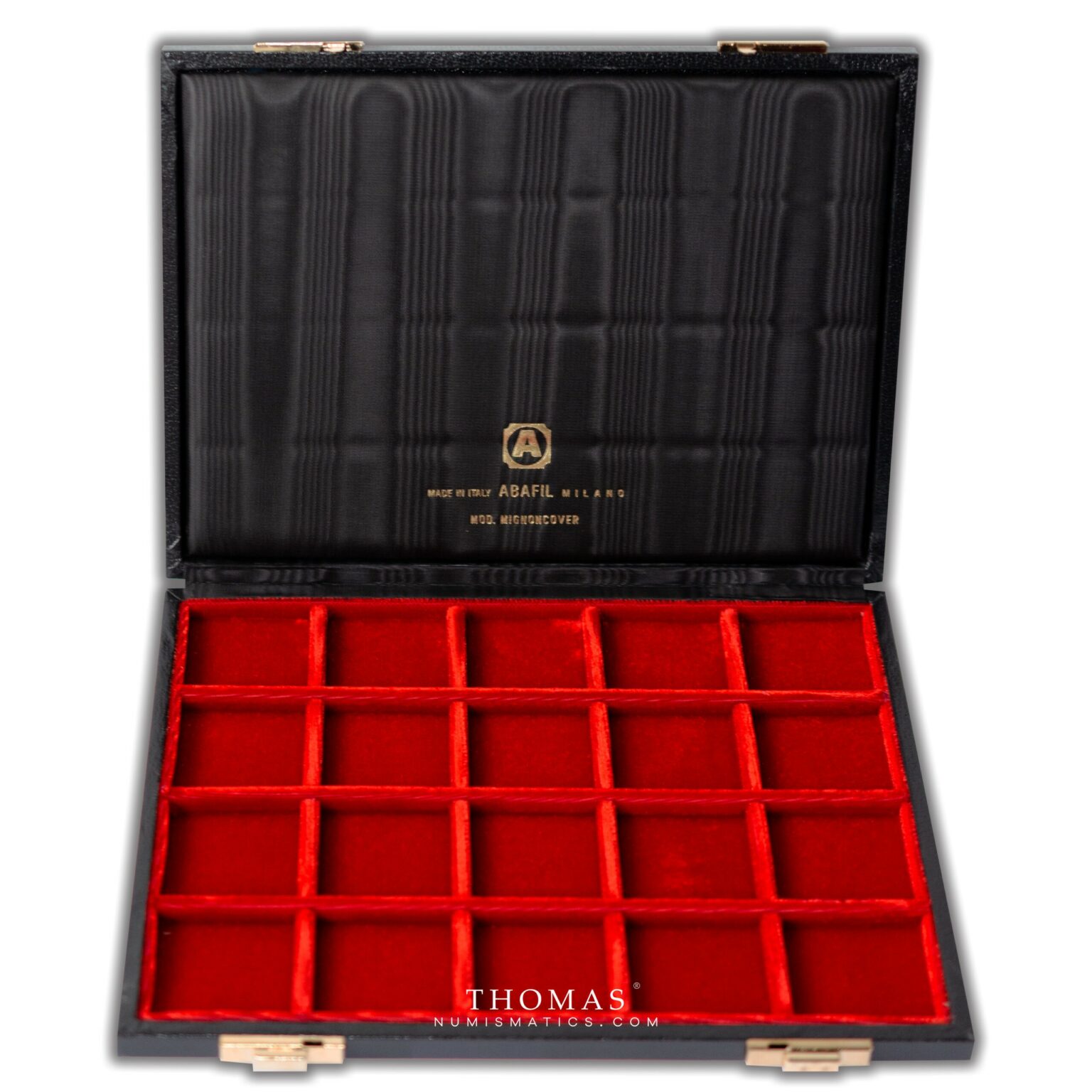Numismatic supplies - Abafil box Black Mignon - Red velvet - Thomas ...