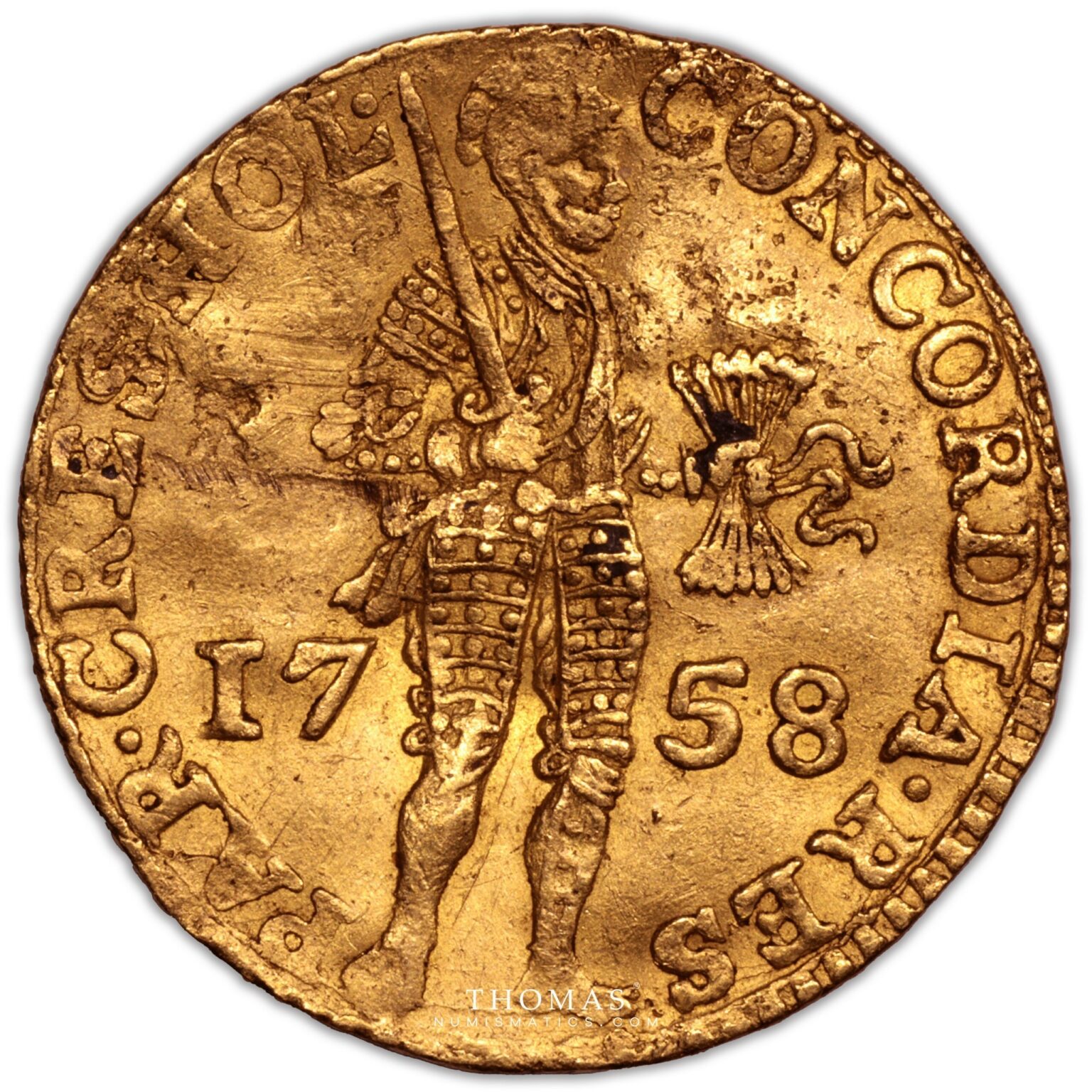 Netherlands - Gold ducat - 1758 - Thomas Numismatics