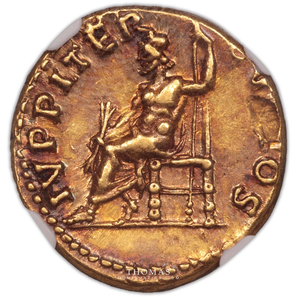 Néron - Aureus or - Rome - NGC XF Strike 3-5 - Surface 4-5 - Trésor de ...