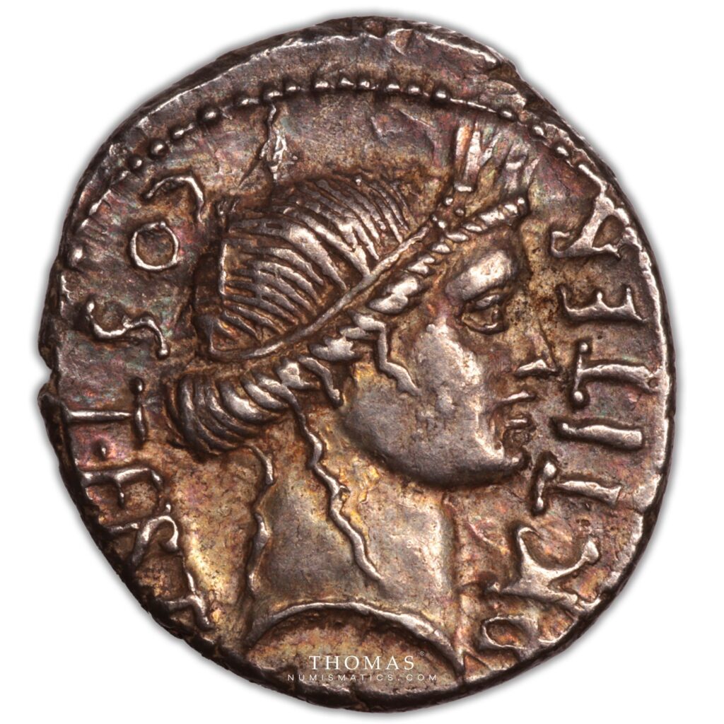 Roman Coin - Julius Caesar - Denarius - Sicilian mint - Silver - AU+ ...