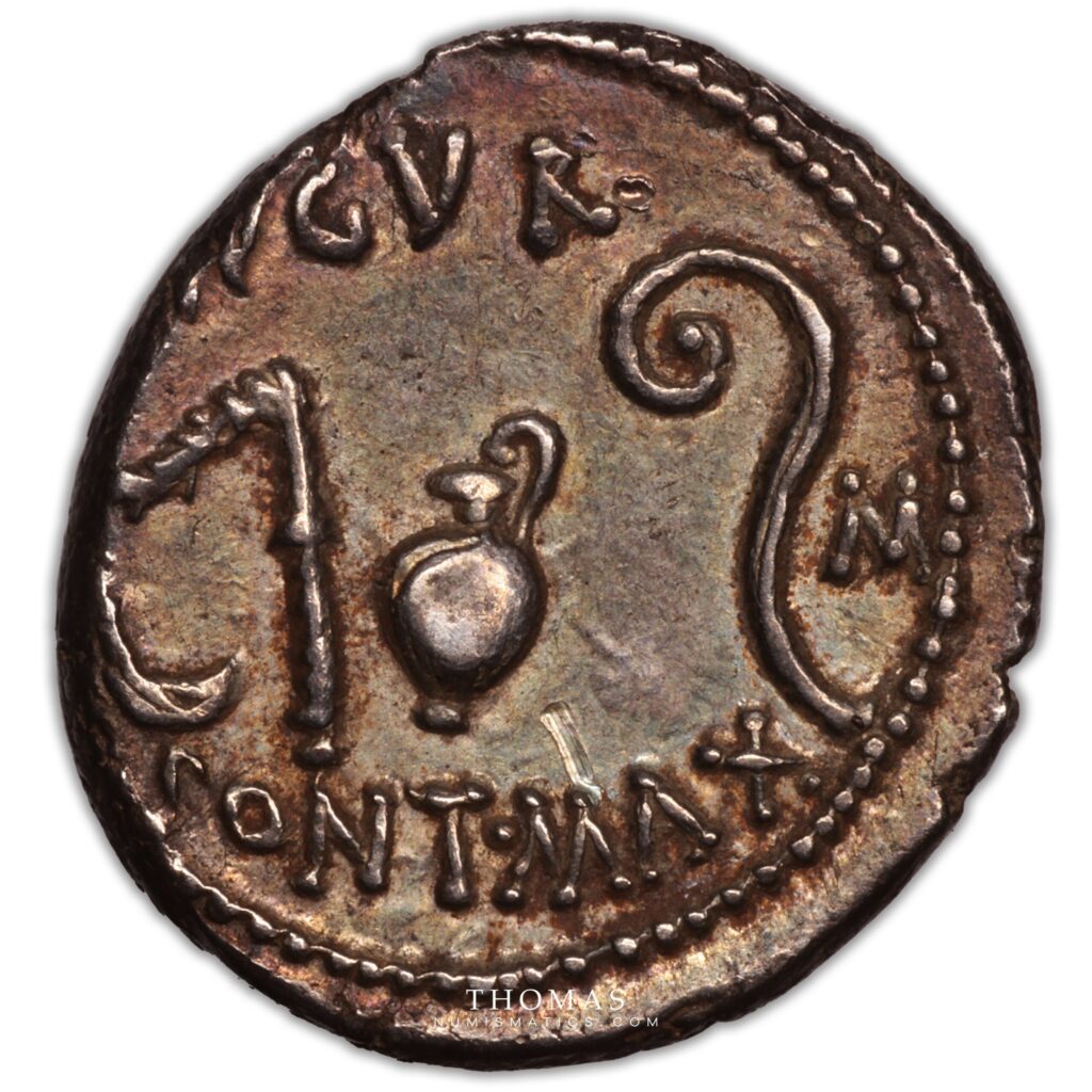 Roman Coin - Julius Caesar - Denarius - Sicilian mint - Silver - AU+ ...