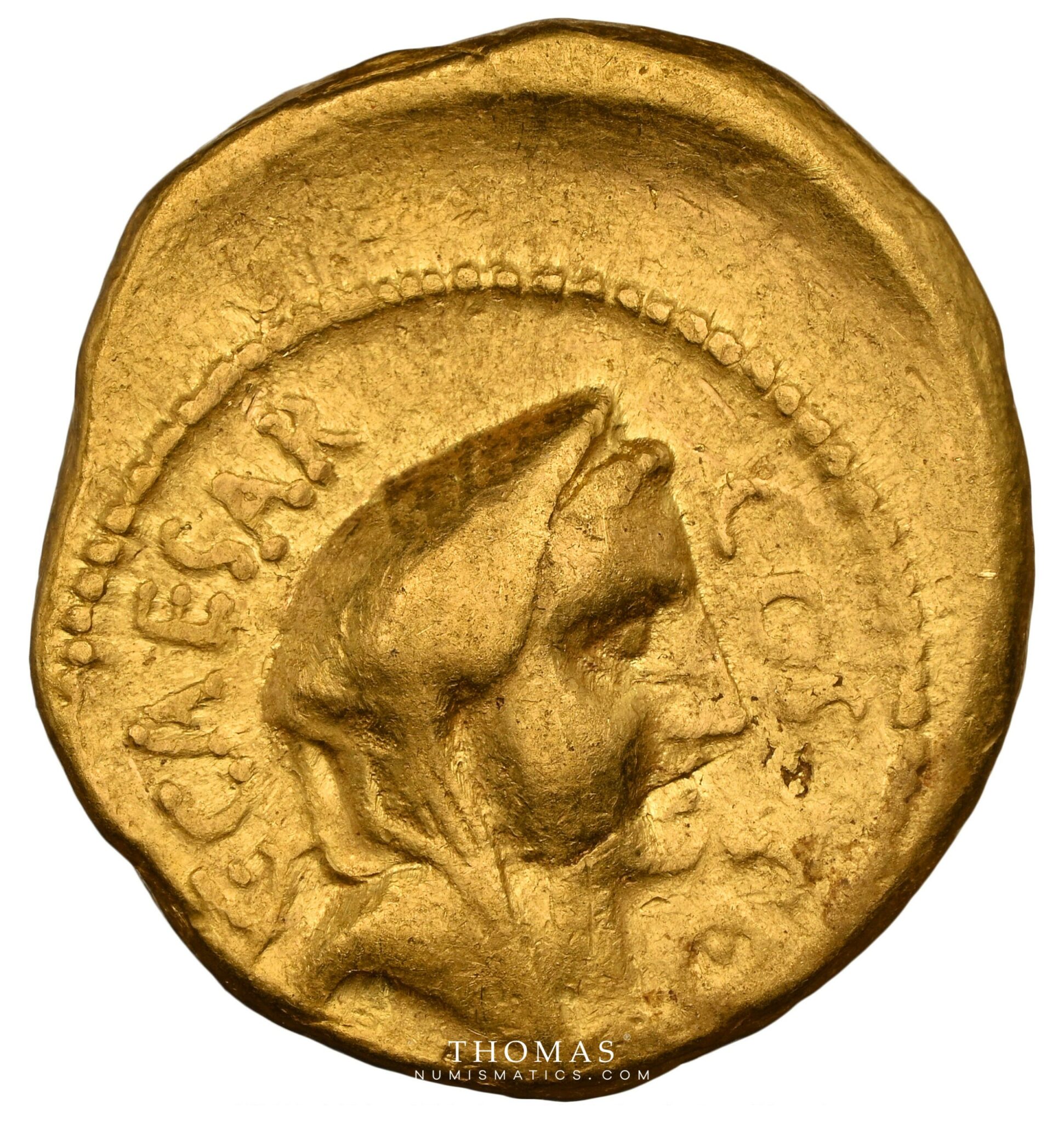 Roman Coin - Julius caesar - Gold Aureus - Roma - NGC choice Fine - 46 ...