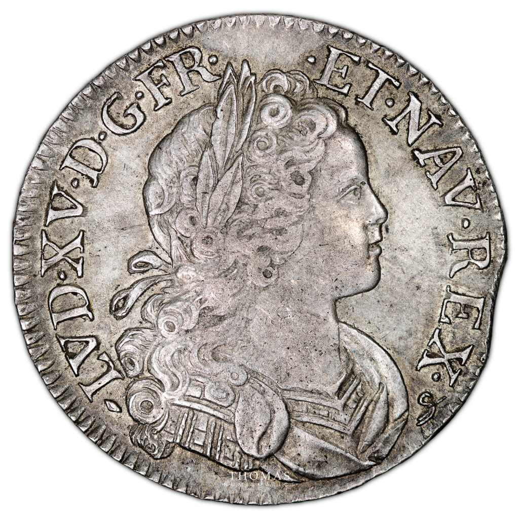 Coin France - Louis XV - Écu France et Navarre - 1719 B Rouen - Thomas ...