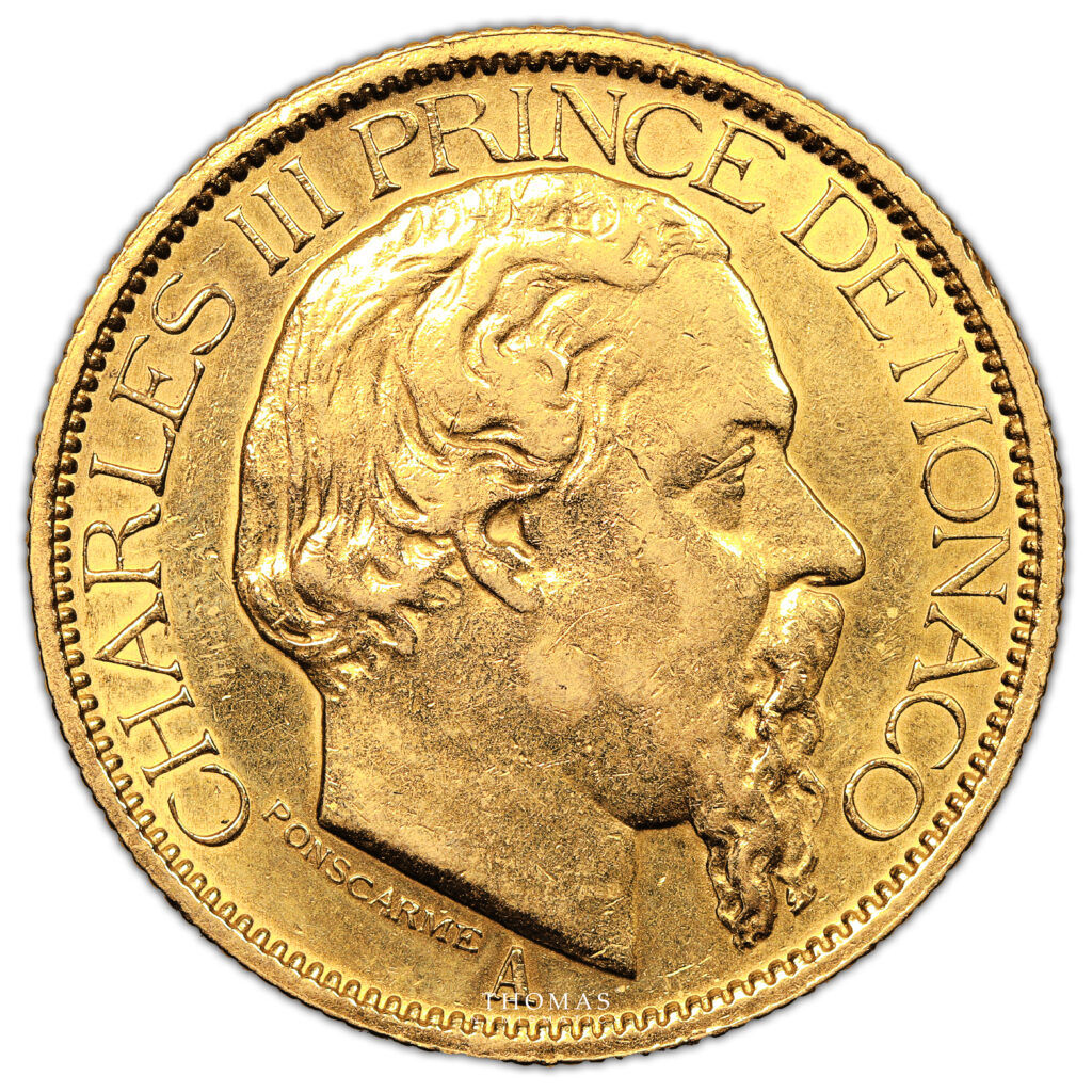 Coin Monaco - Gold - 100 Francs Or Charles III - 1886 A Paris - 15 000 ...