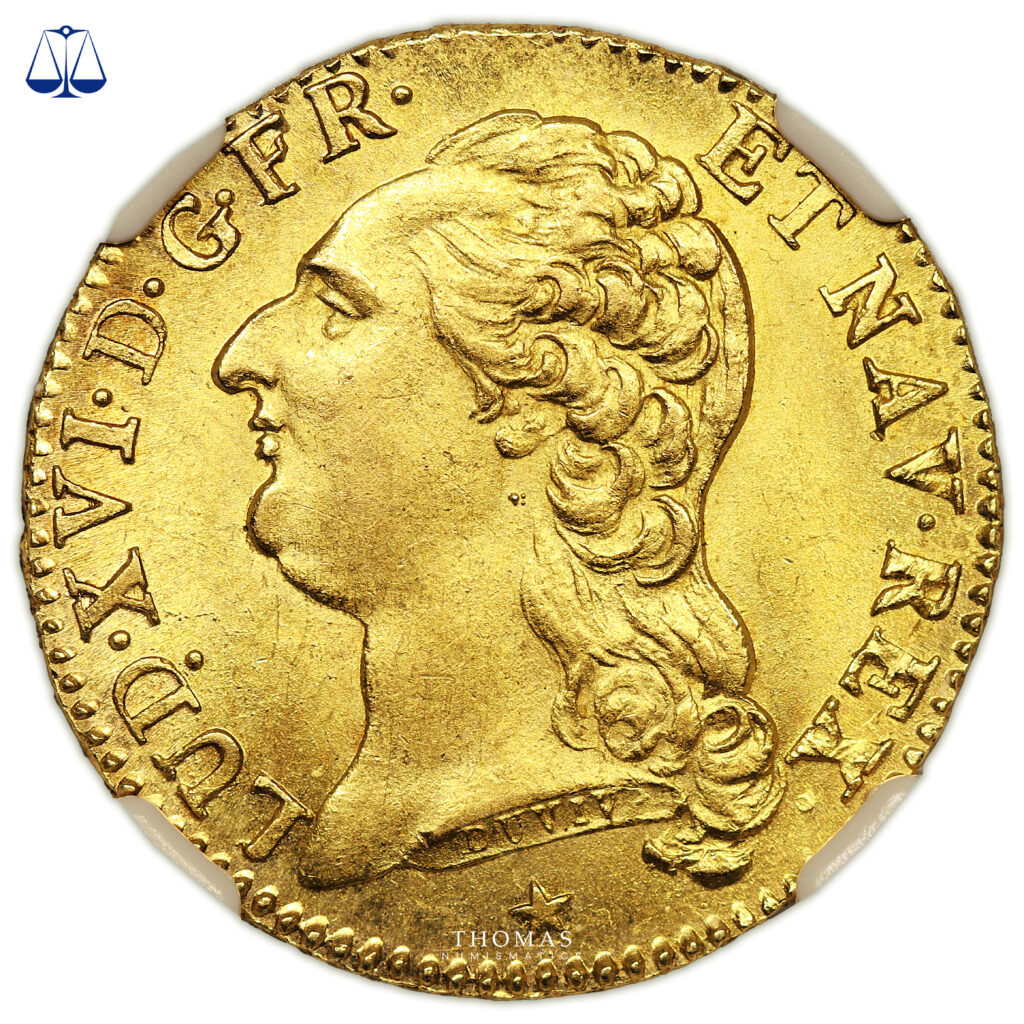 Coin France - Louis XVI - Louis d'or à la tête nue - 1786 W Lille - NGC ...