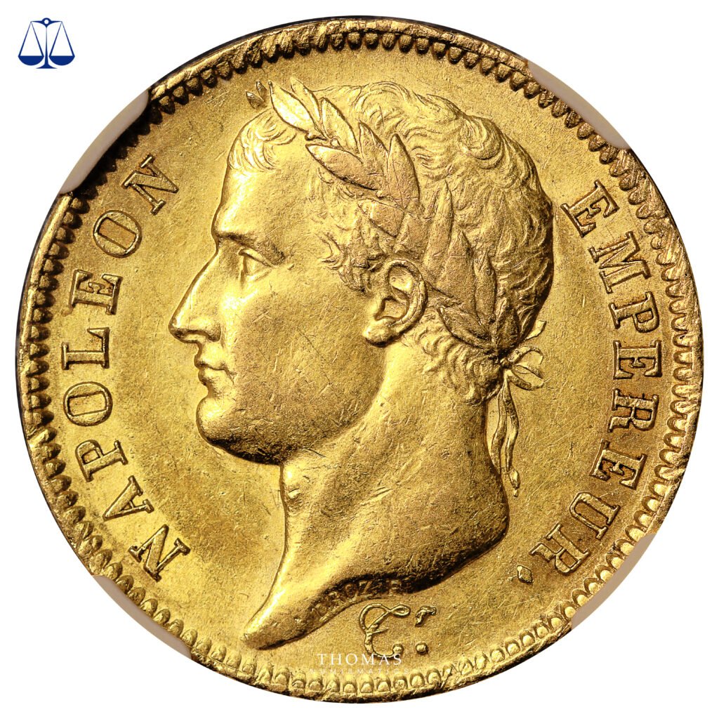 Coin France - Napoleon I - Gold - 40 Francs or - 1810 W Lille - NGC AU ...