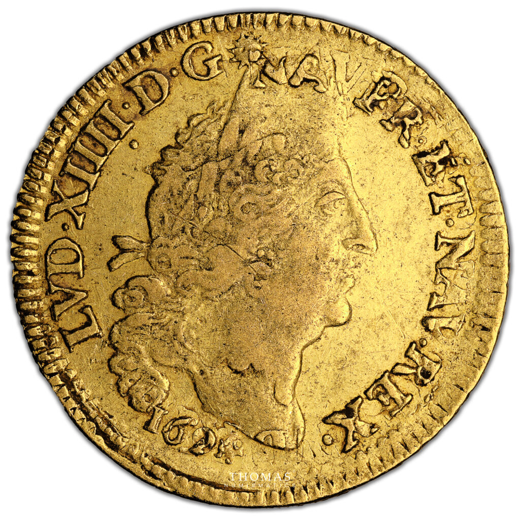 Monnaie France - Louis XIV - Louis d'or aux 4 L - 1694 A Paris - Trésor ...