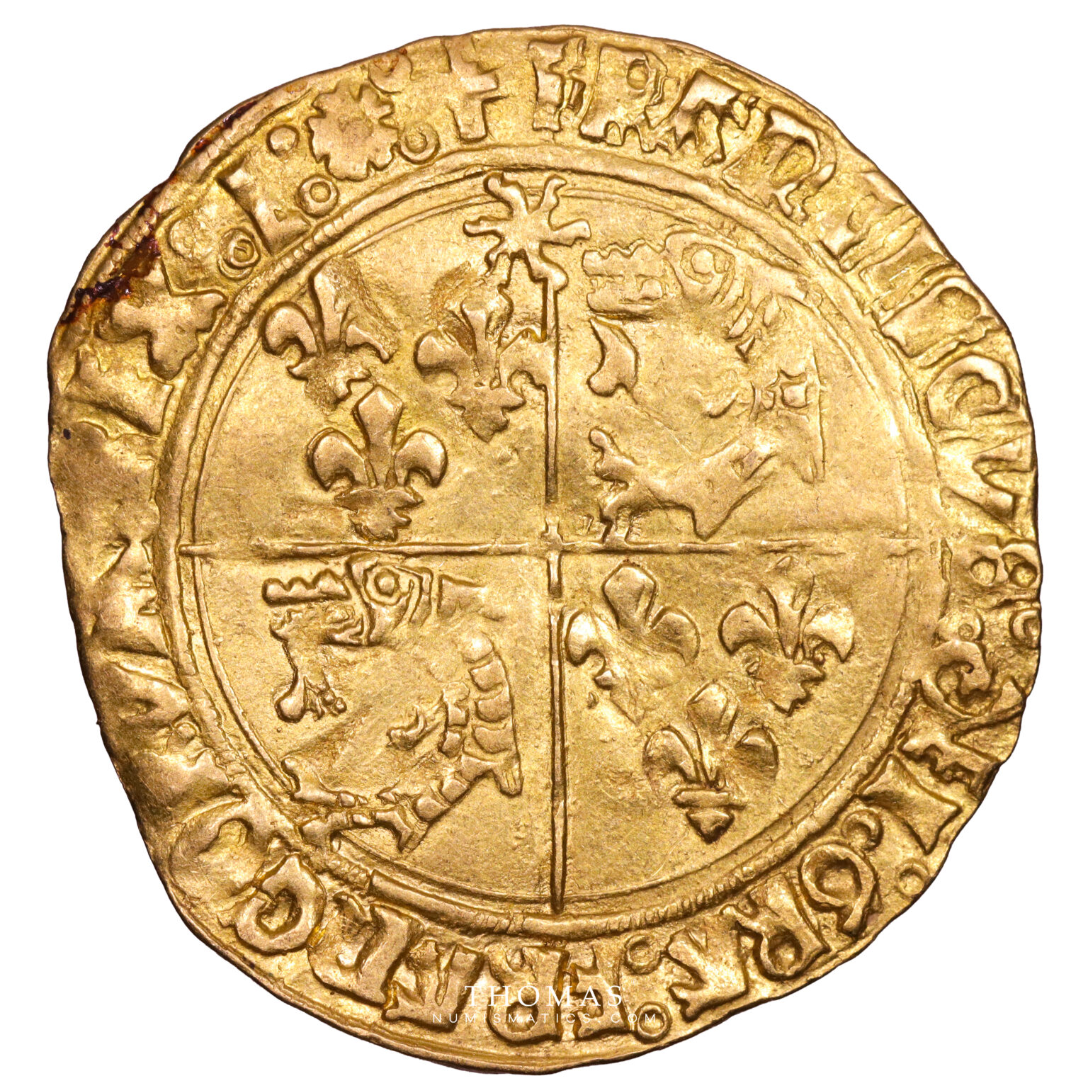 Coin France - François I - Gold Ecu d’or au soleil du Dauphiné ...
